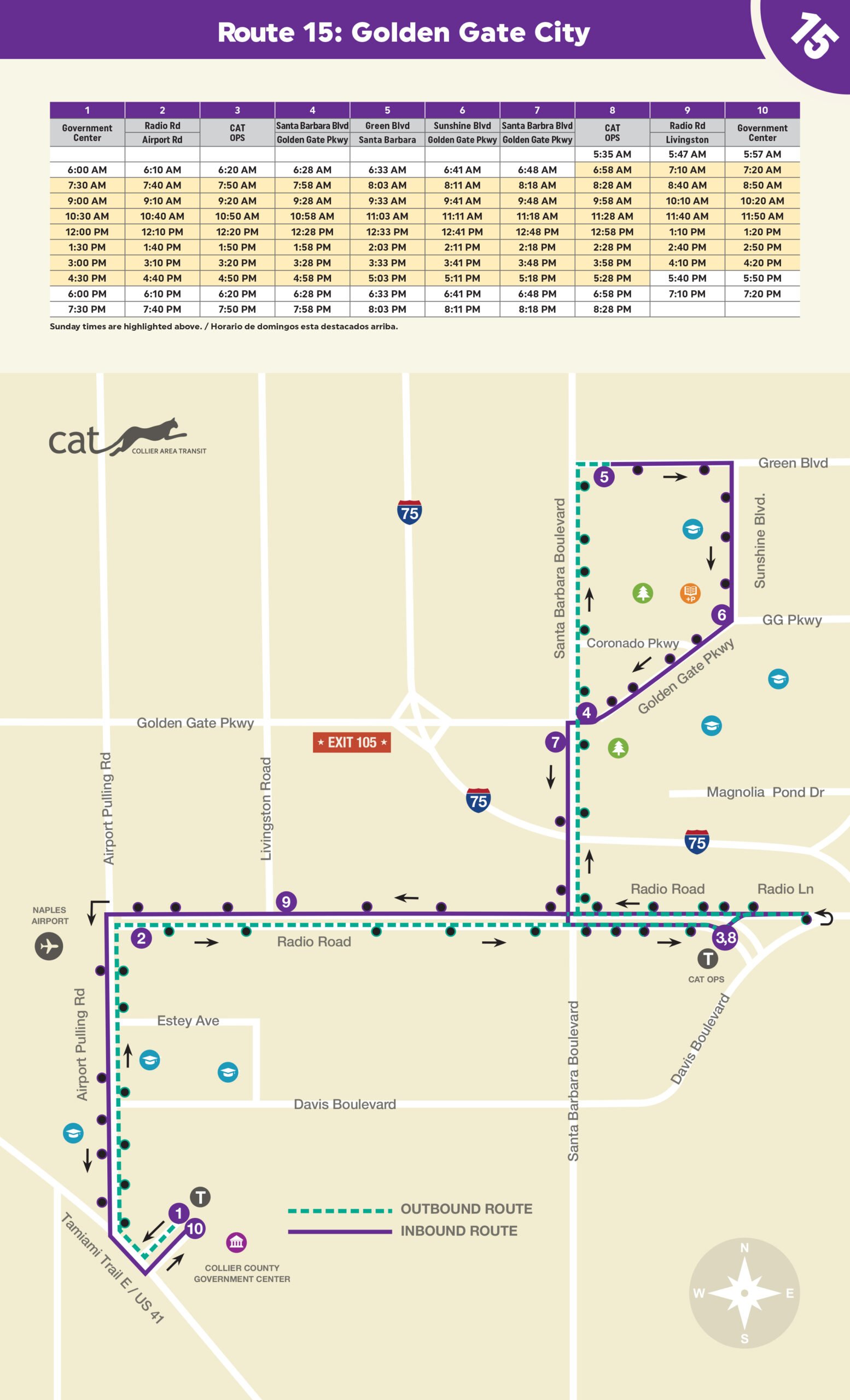 Naples Public Bus Schedules, Route Maps | Collier County Transit Service