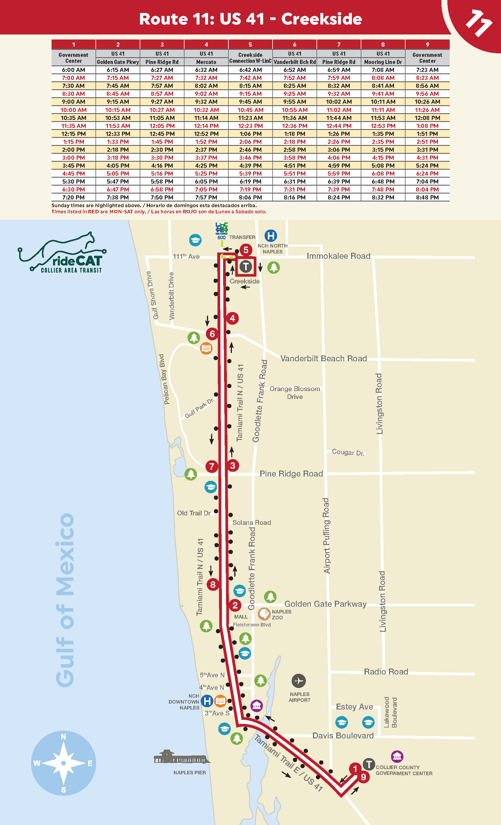 Naples Public Bus Schedules, Route Maps | Collier County Transit Service