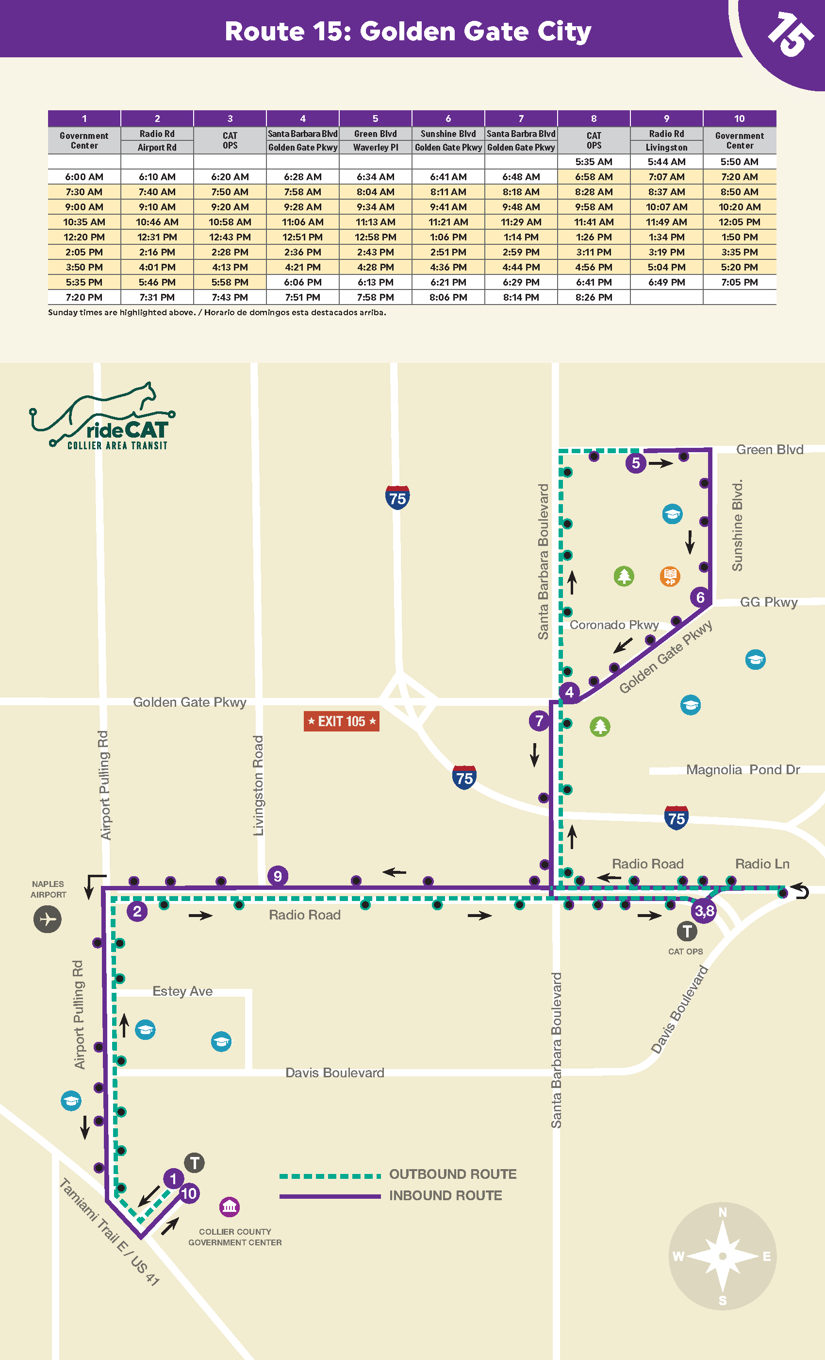 Naples Public Bus Schedules, Route Maps | Collier County Transit Service
