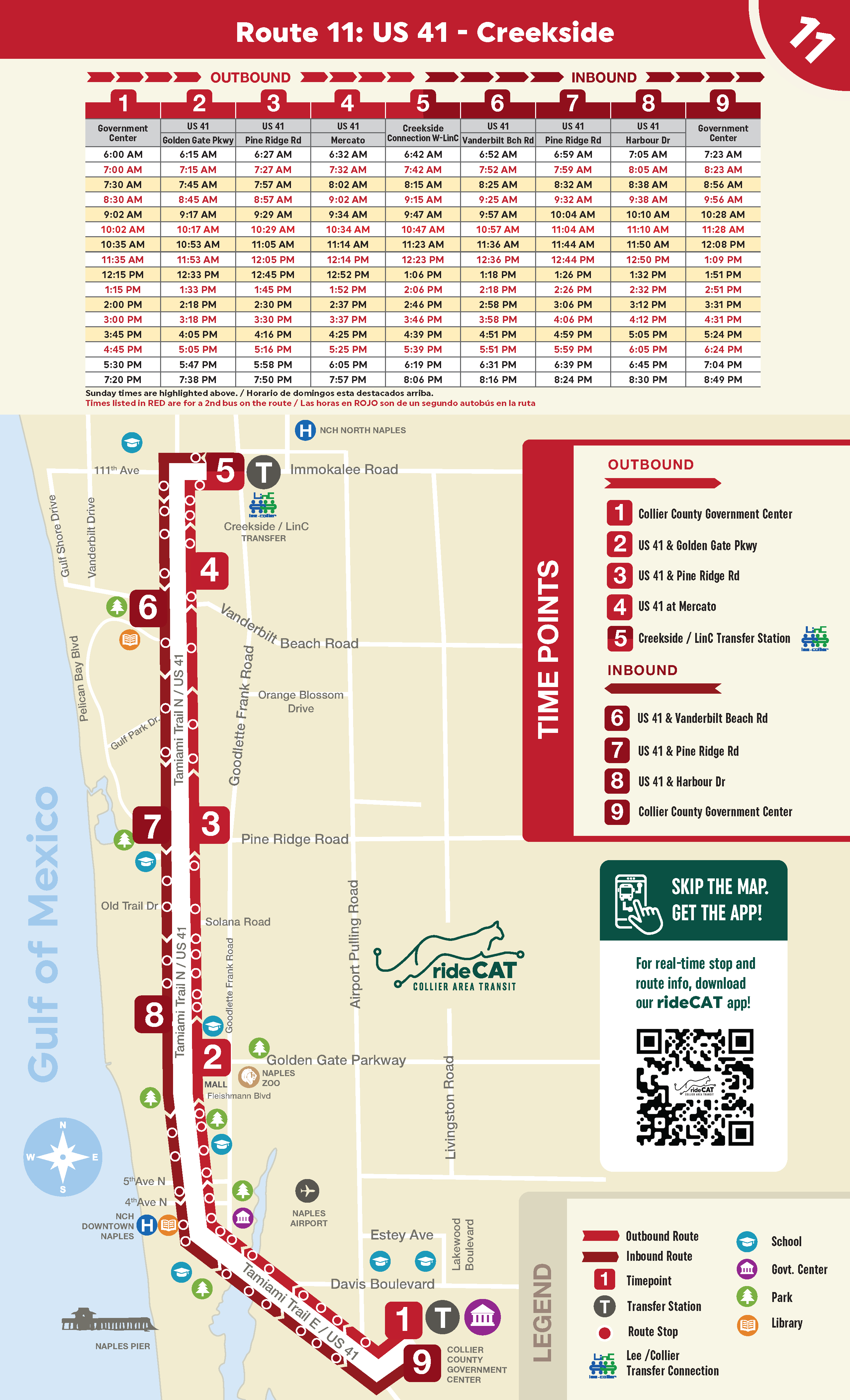 Naples Public Bus Schedules, Route Maps | Collier County Transit Service